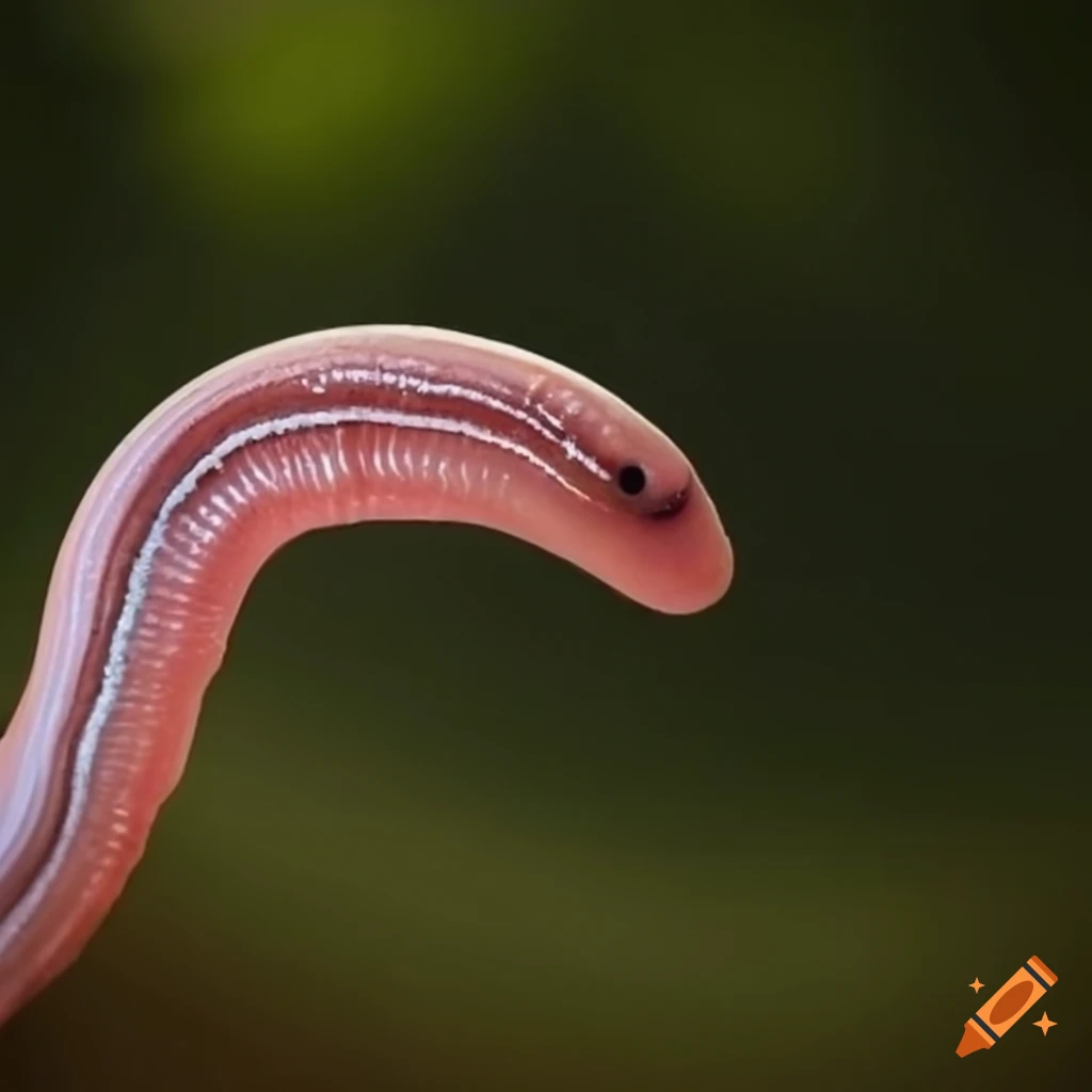 Close-up of a handsome earthworm