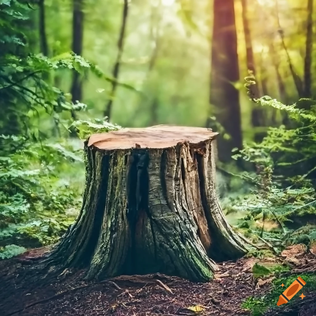 Photo of a tree stump in the distance