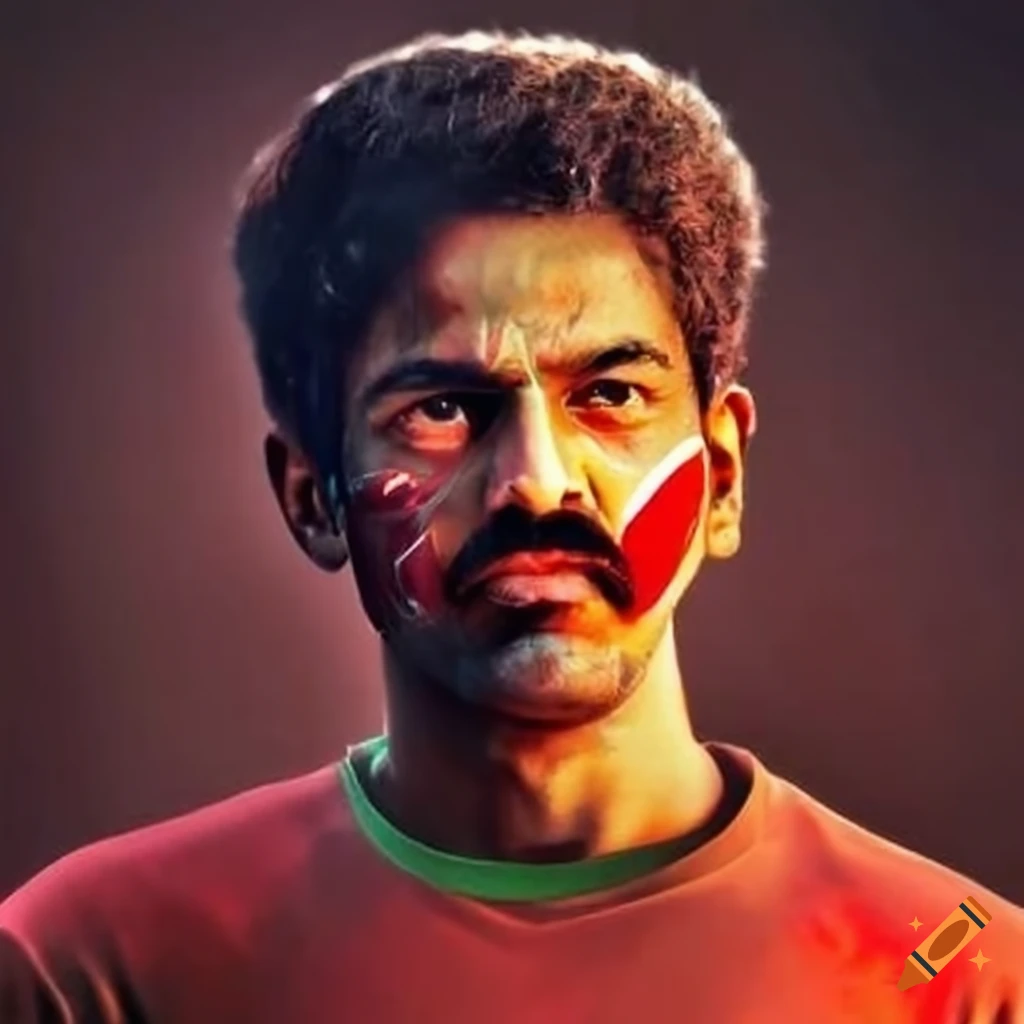 Fan wearing pti t-shirt at a political jalsa on Craiyon