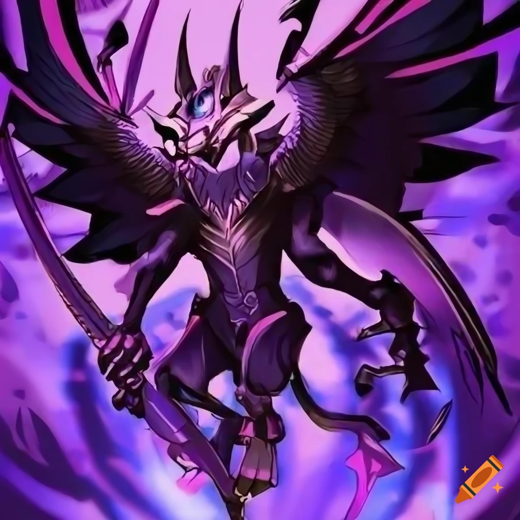 Winged imp illustration in yugioh style