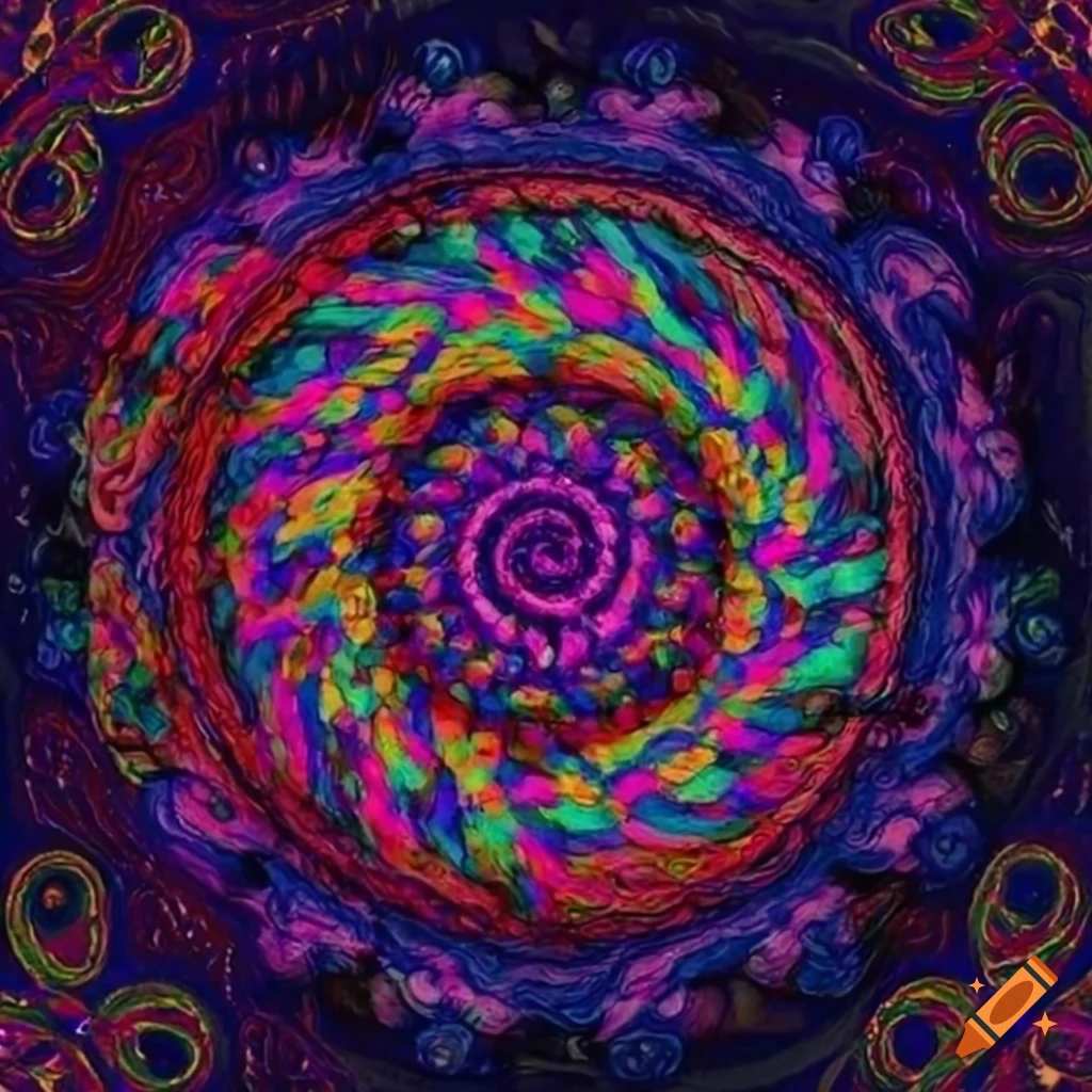 Abstract psychedelic quarter circle design on Craiyon
