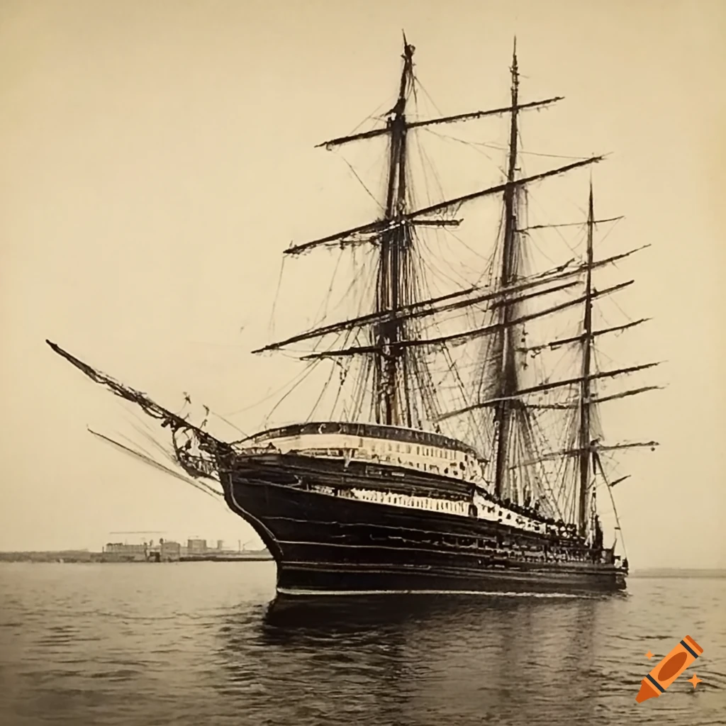 Vintage passenger ship from the late 1800s on Craiyon