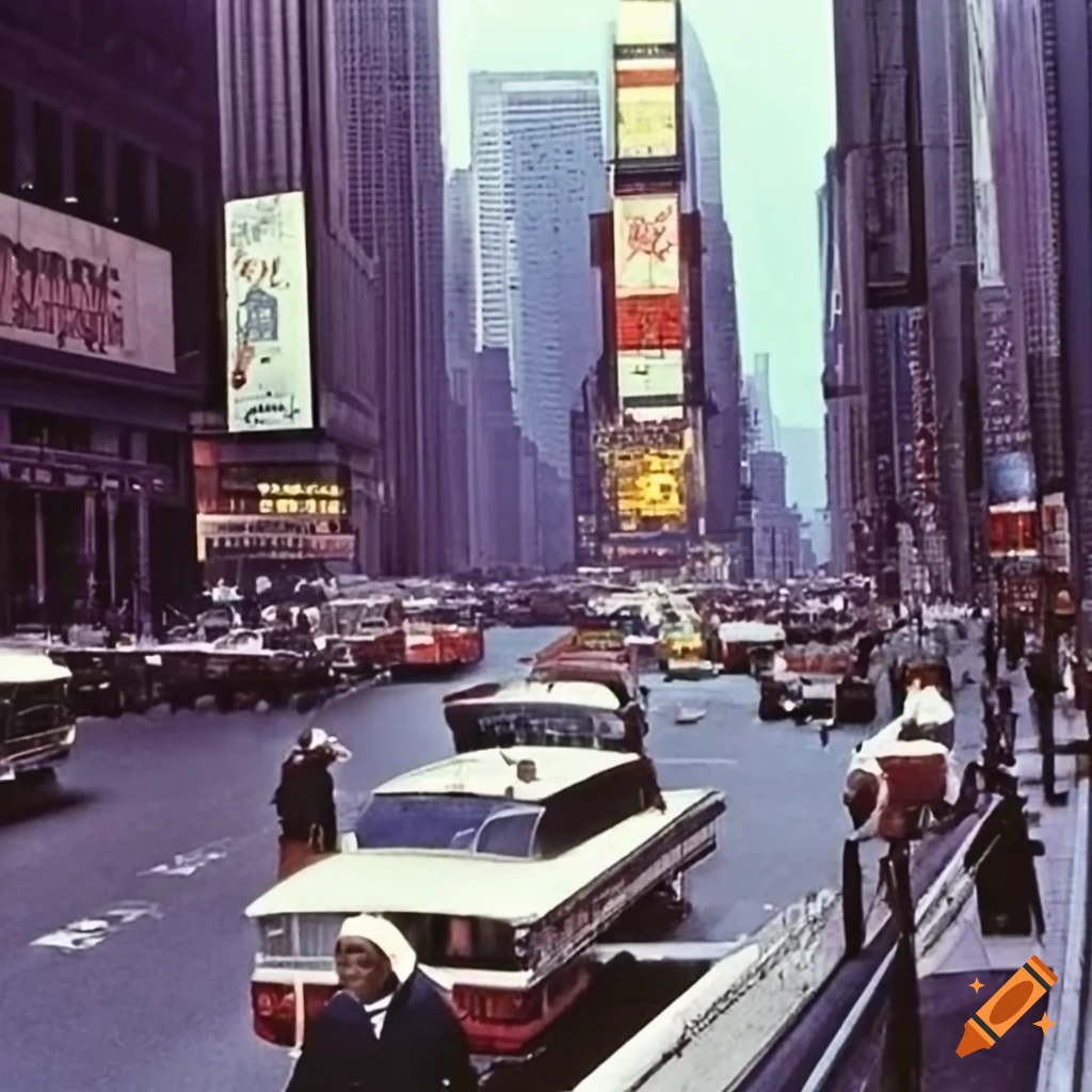 Times square photo from the 1960s on Craiyon