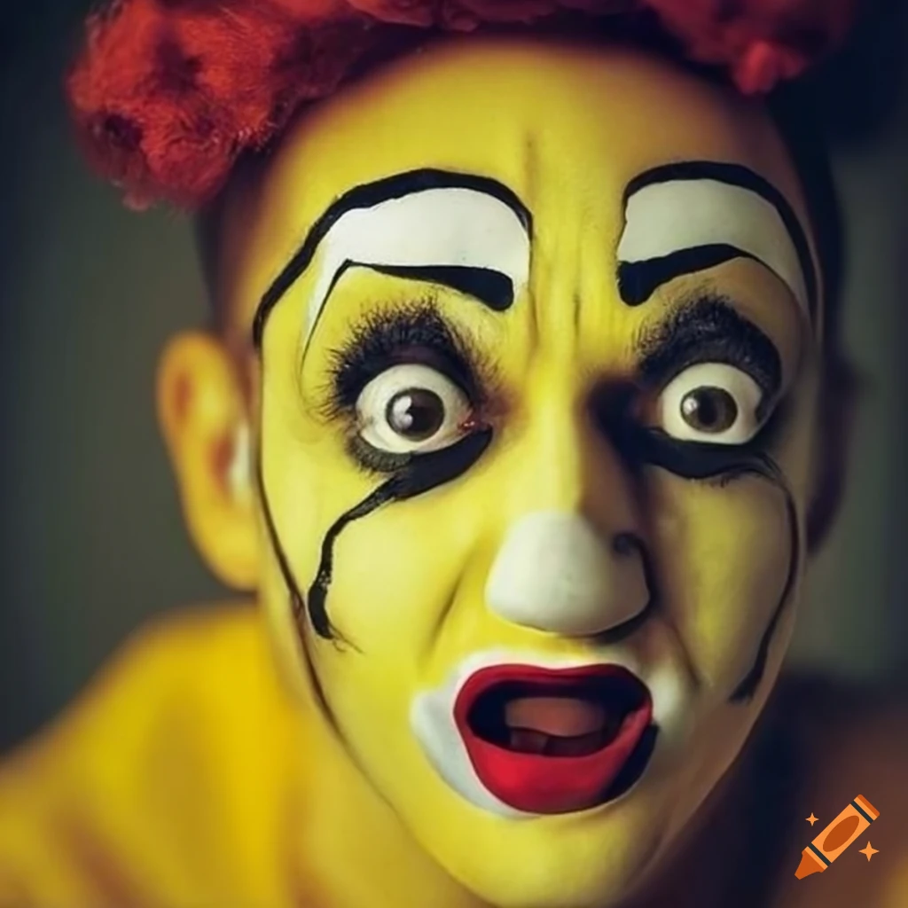 Yellow mime clown face on Craiyon