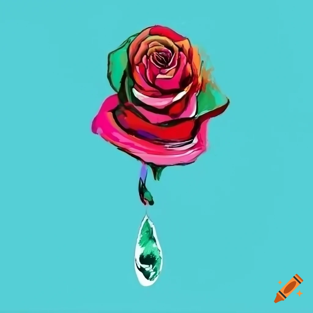 Sketch of a crying rose