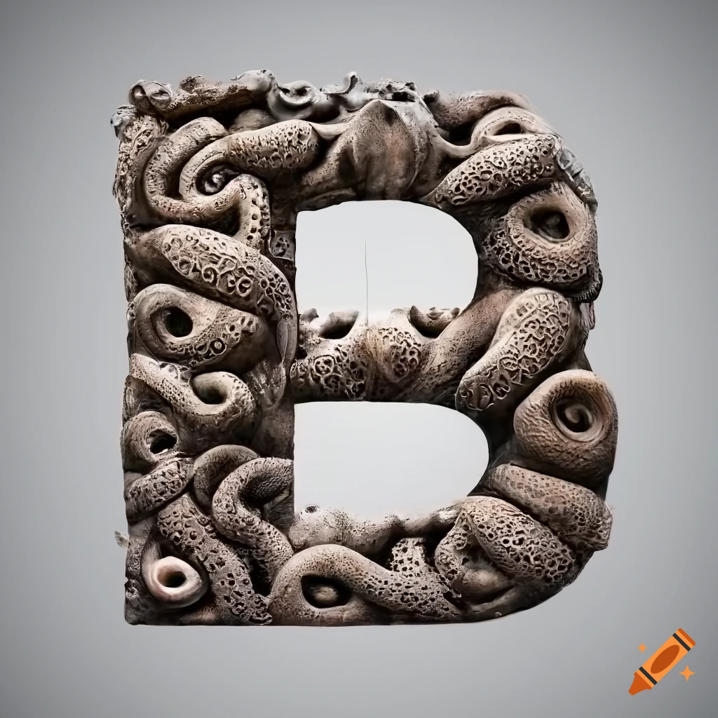 Ultra realistic stone letter A with octopus masks on Craiyon
