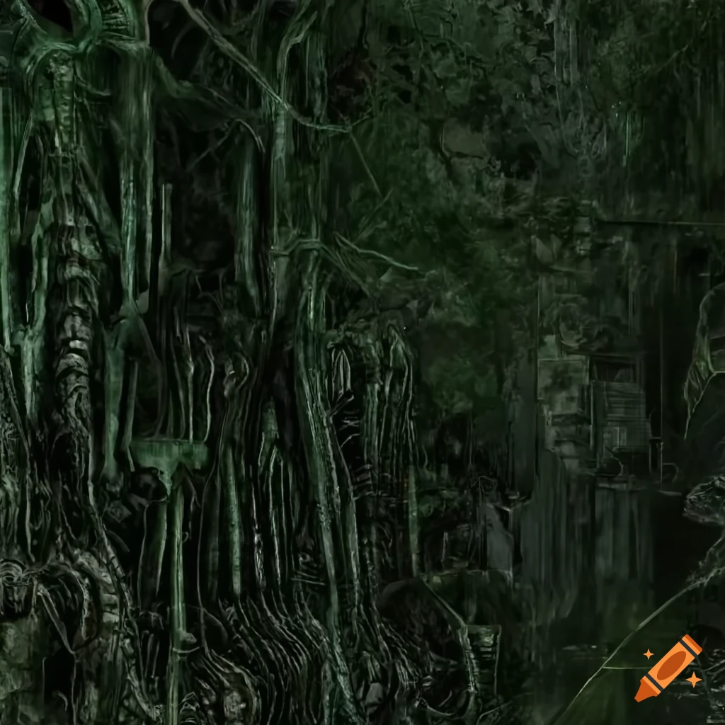 2d game with alien creatures in a dark and decaying environment on Craiyon