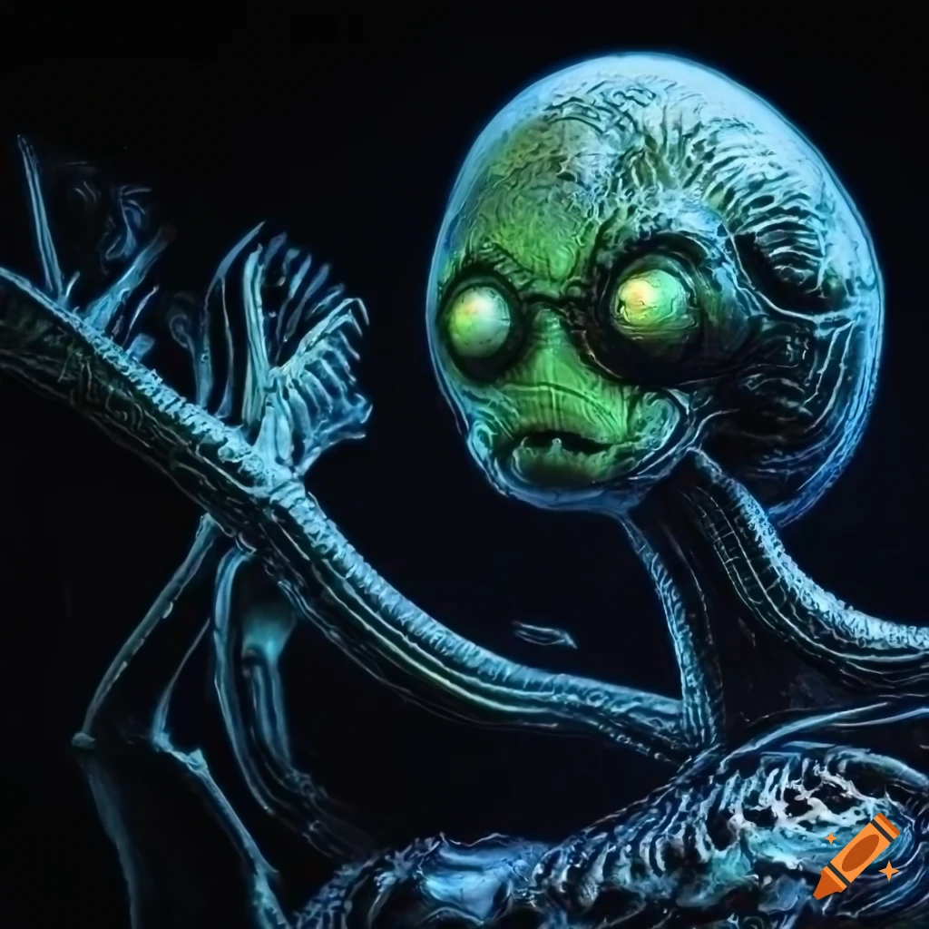 Creepy 2d metroid game tile with slimy alien theme