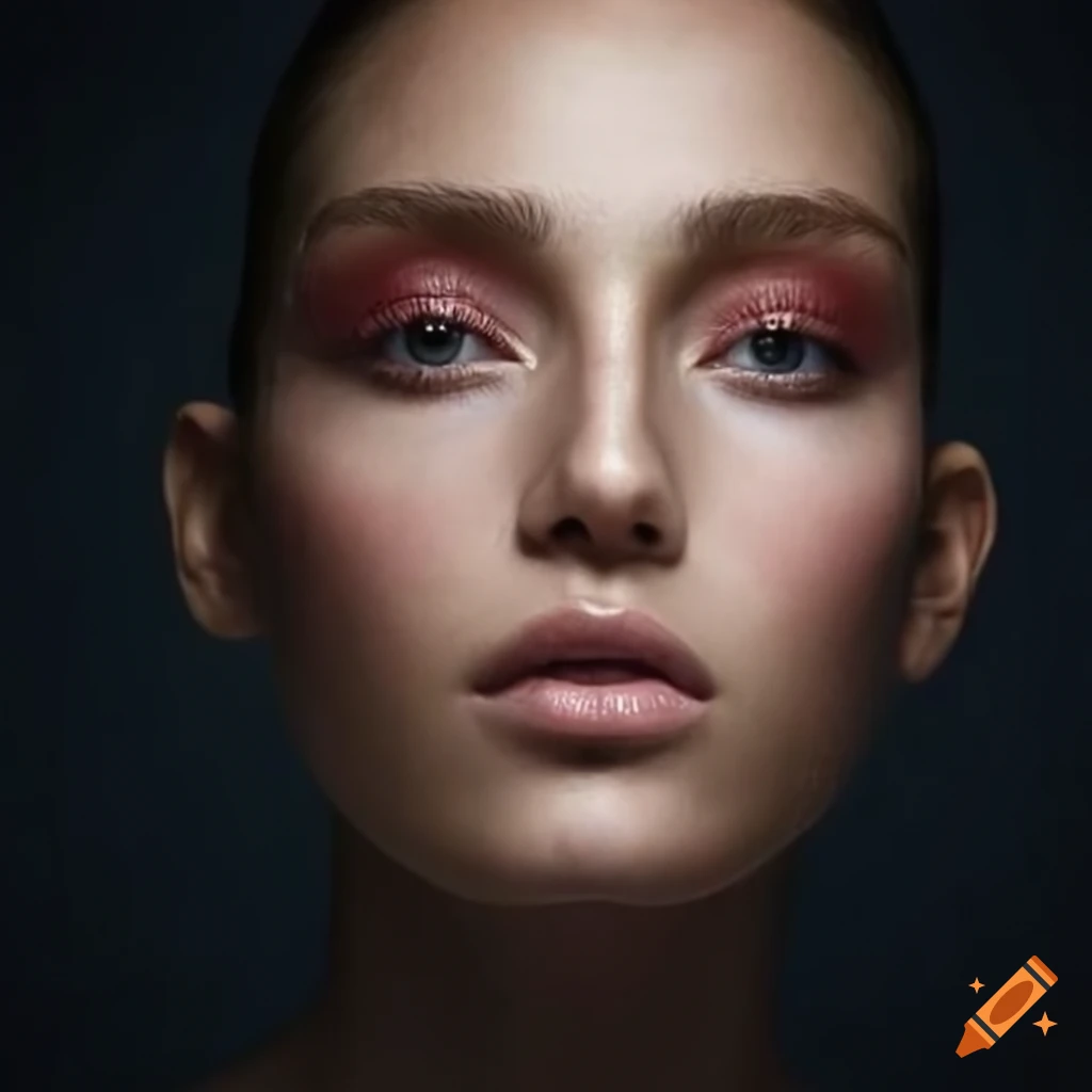 Portrait of a perfectly symmetrical face on Craiyon