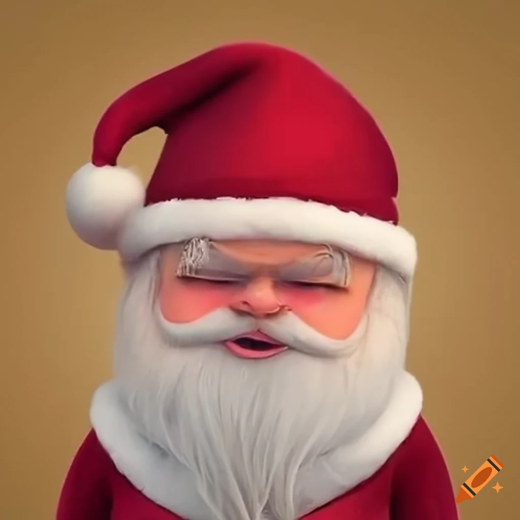 Funny image of a clumsy santa claus
