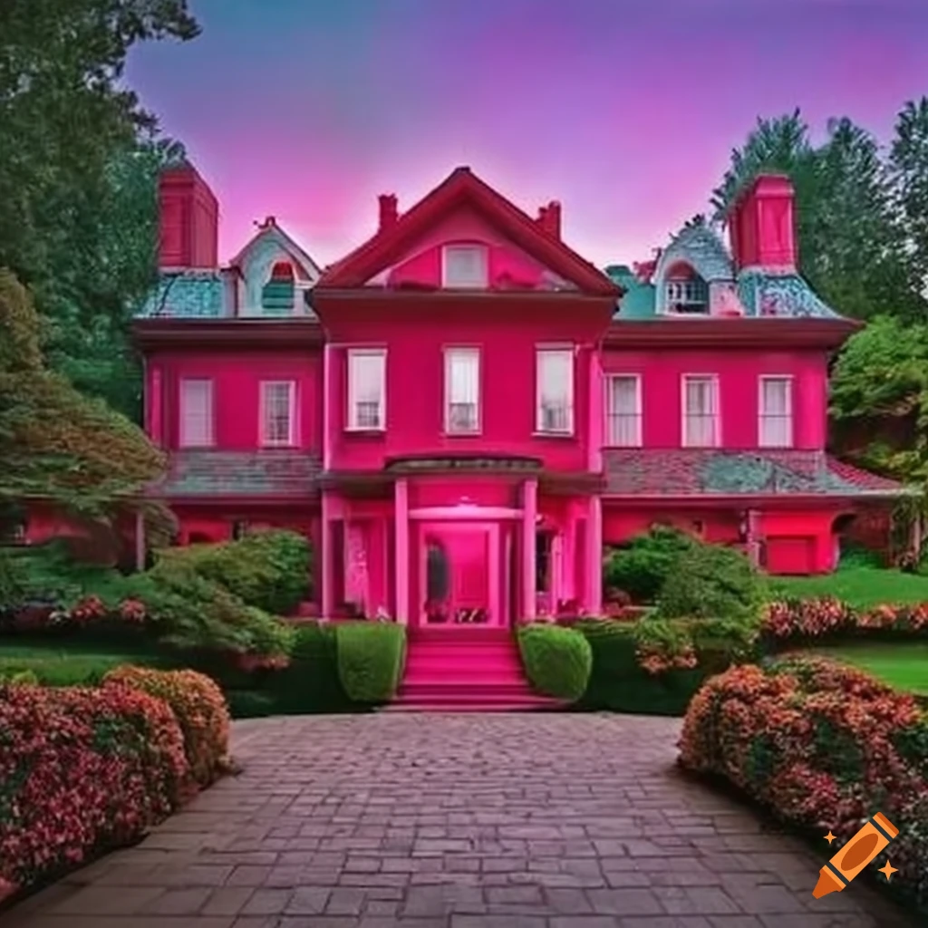 Red and pink mansion with 'red ruby' on top