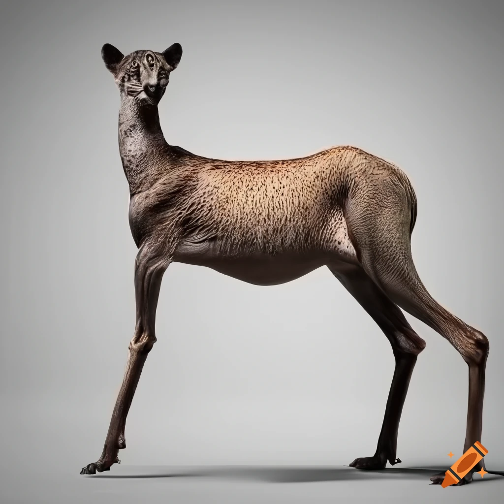 Side view of animal torso and front legs