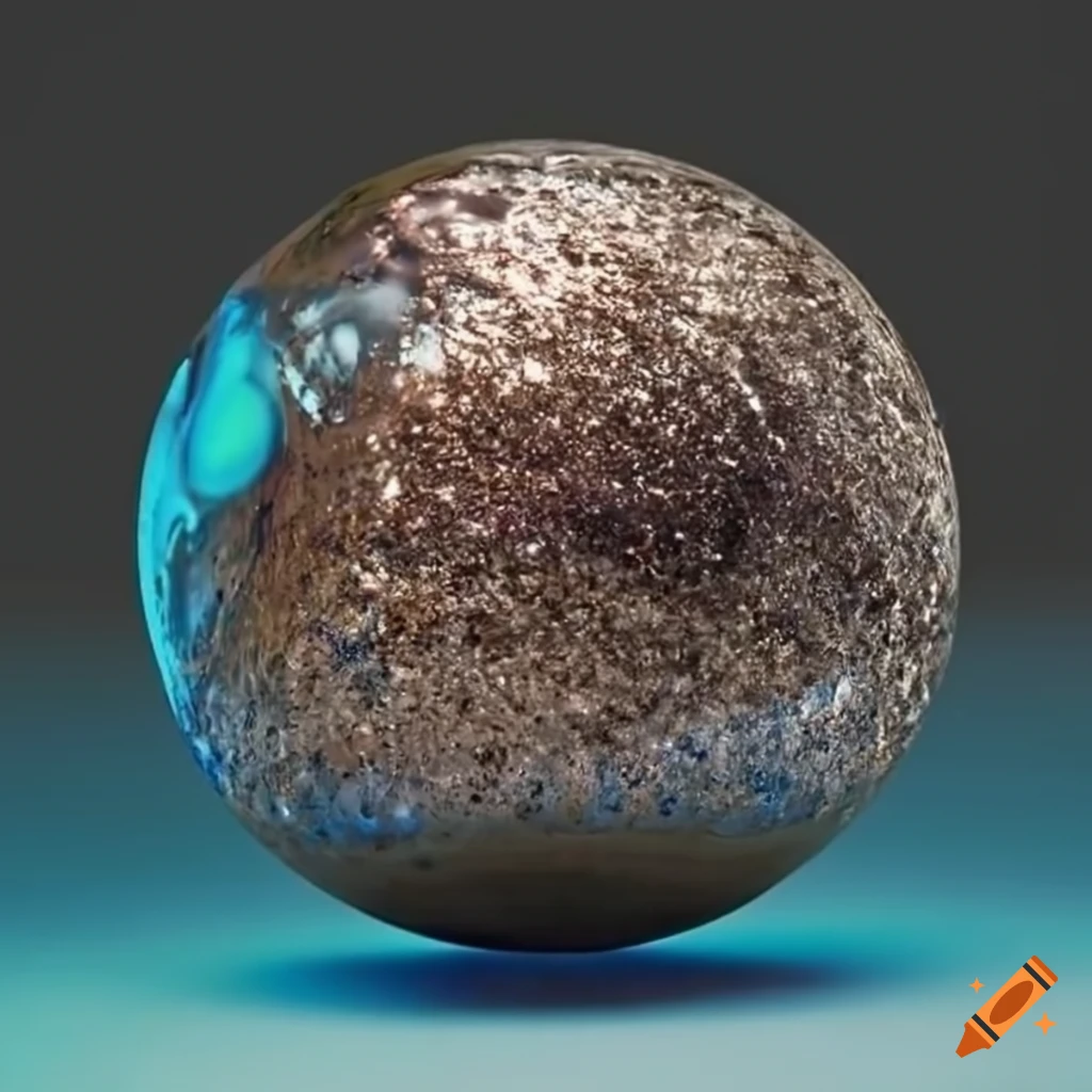 Image of a spherical ball of liquid metal on Craiyon