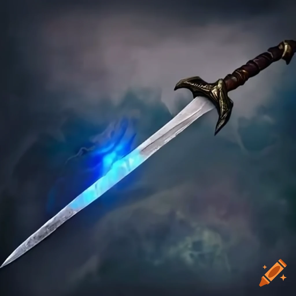 Legendary sword with a powerful aura on Craiyon