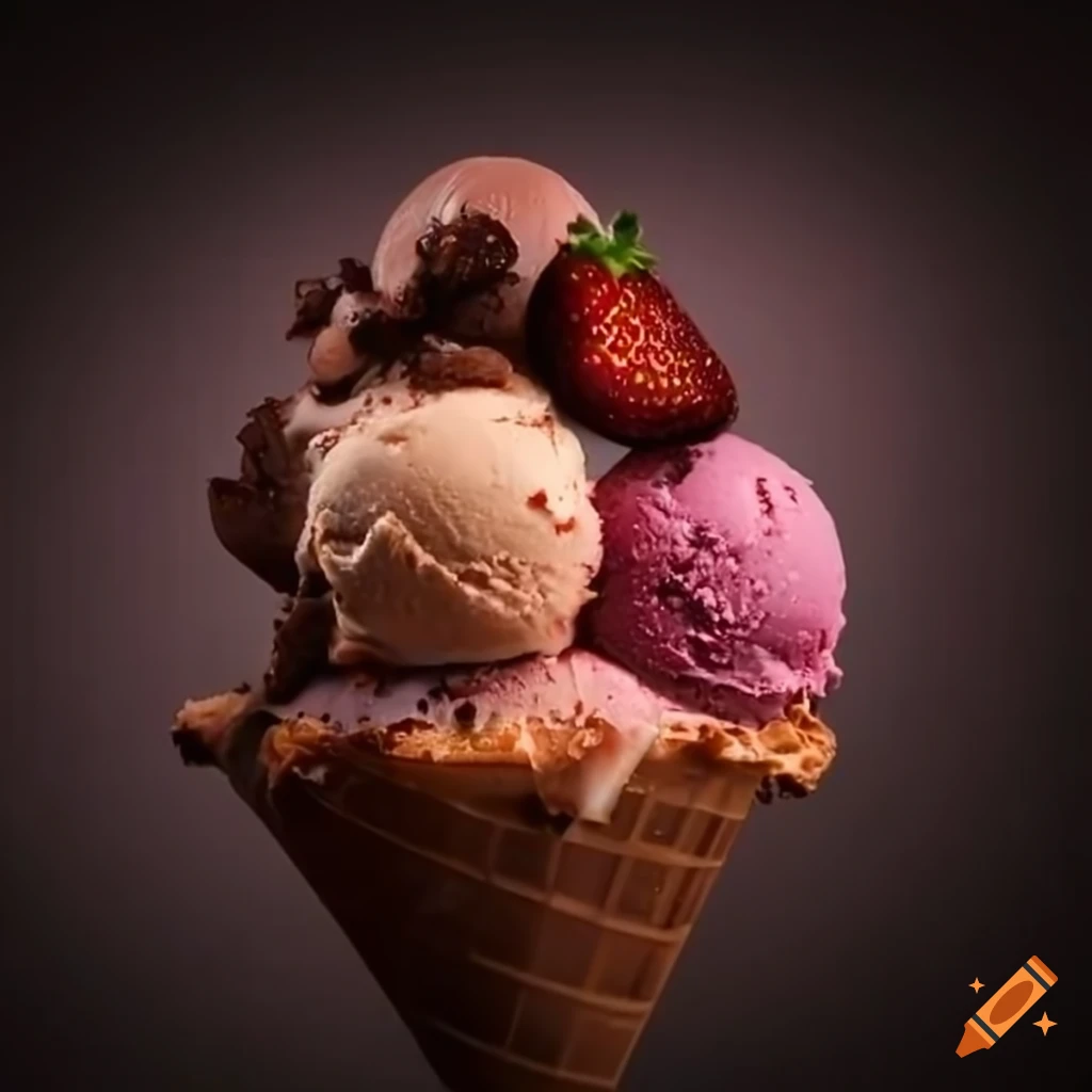 Delicious mixed ice cream flavors