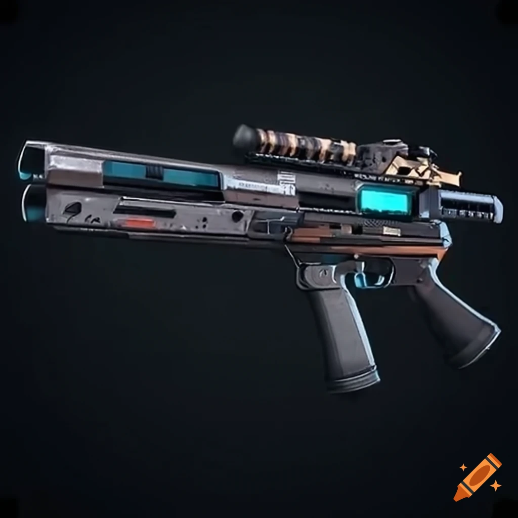 Advanced futuristic rifle shooting electric projectiles