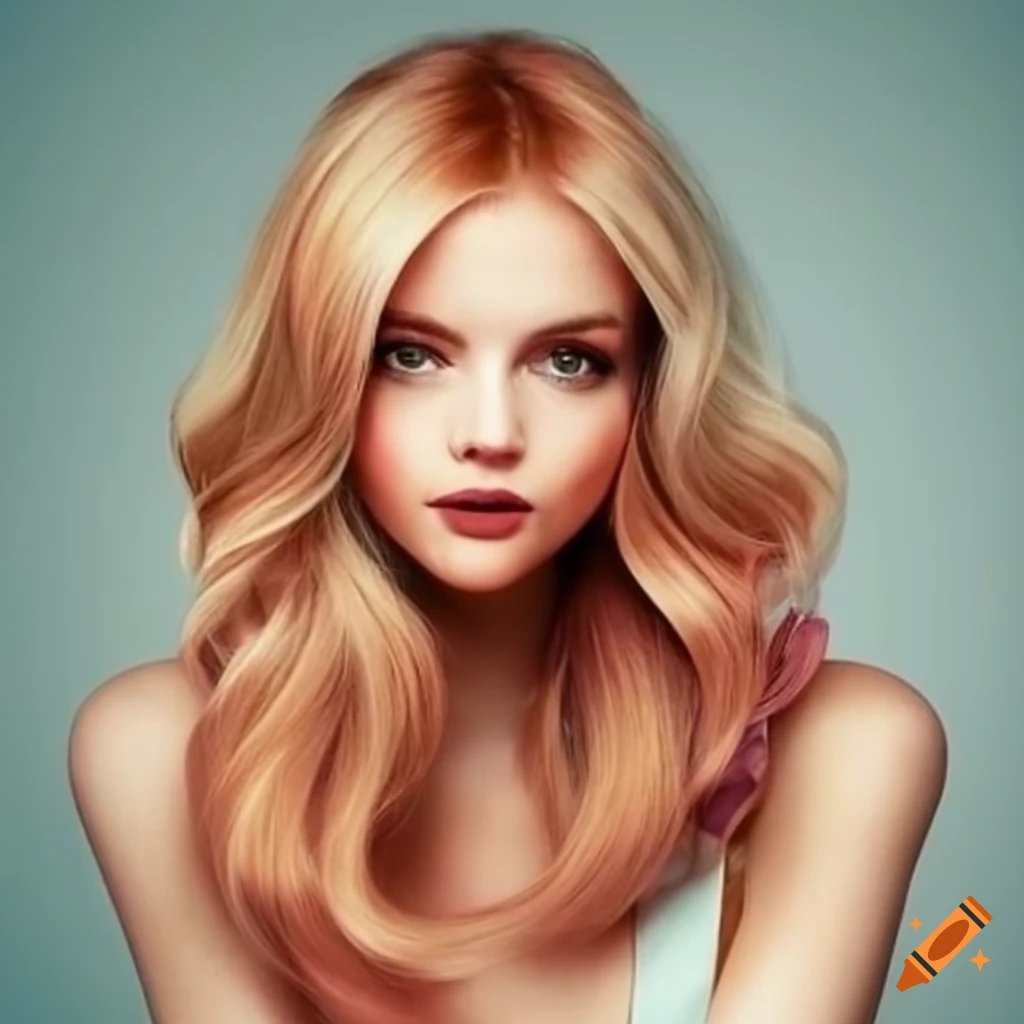 Woman With Shoulder Length Strawberry Blonde Hair On Craiyon