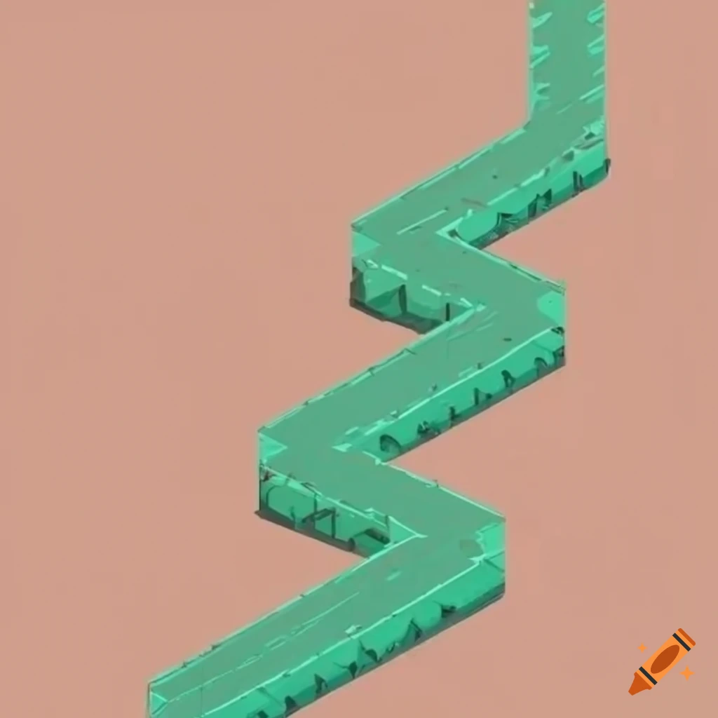 Isometric zig zag pathway design