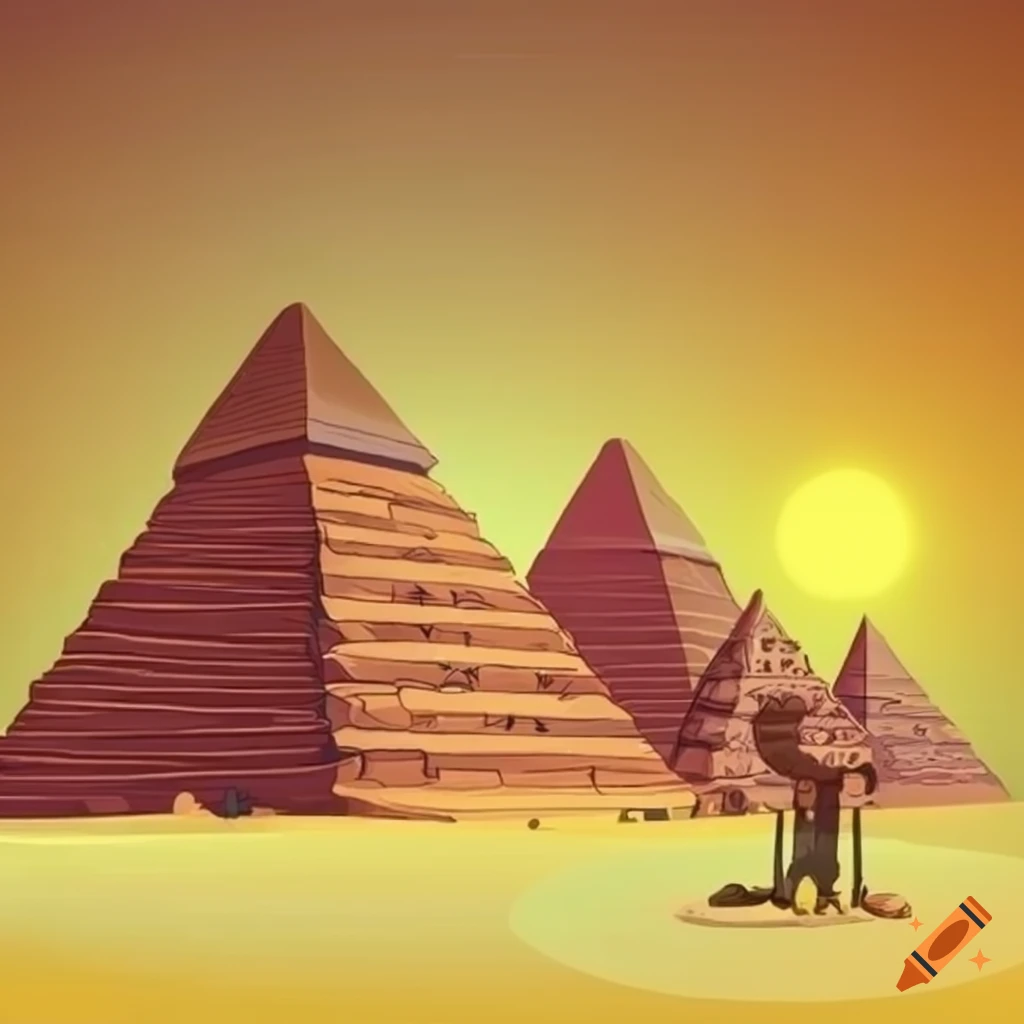 Cartoon background with egyptian theme on Craiyon