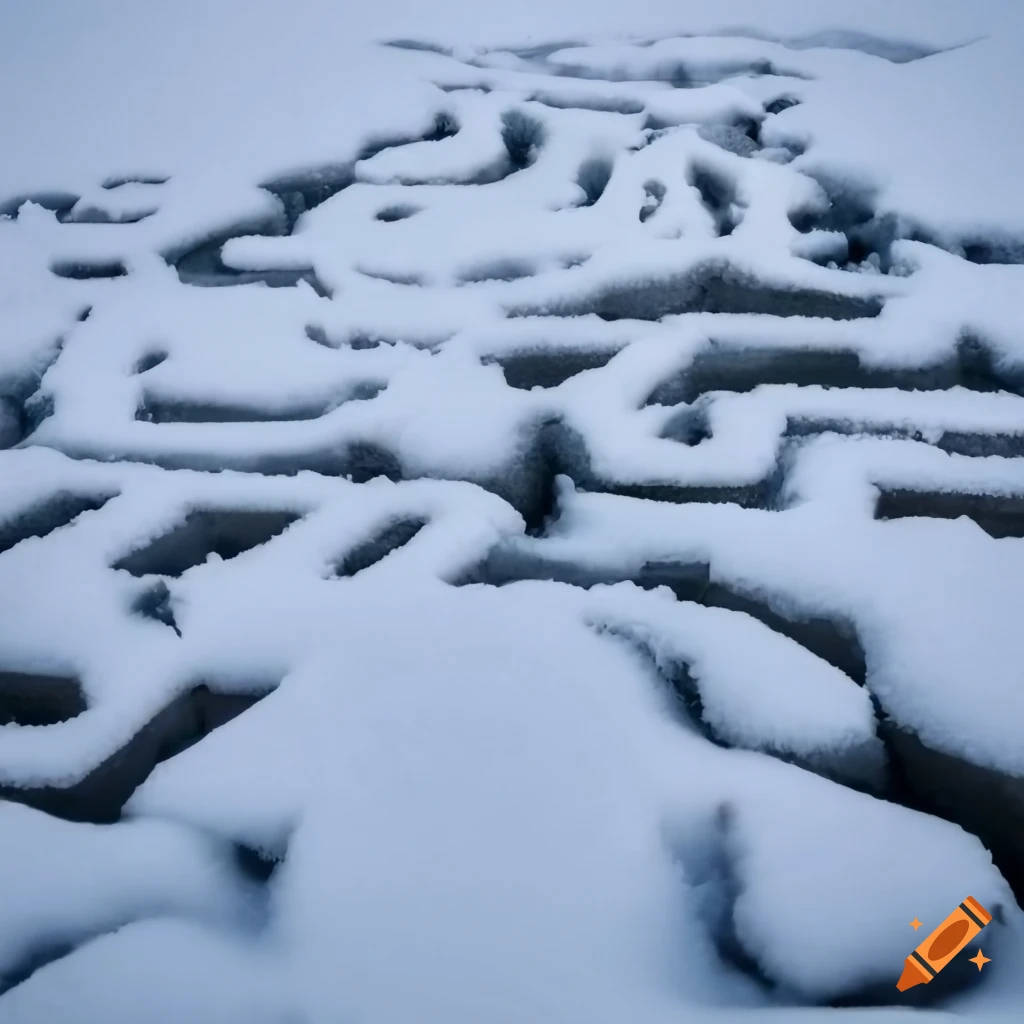 A maze covered in snow