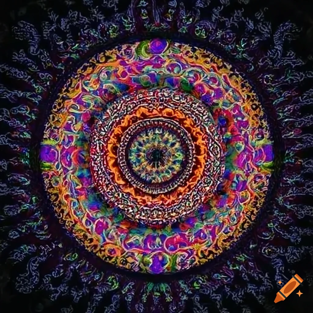 Psychedelic quarter circle design