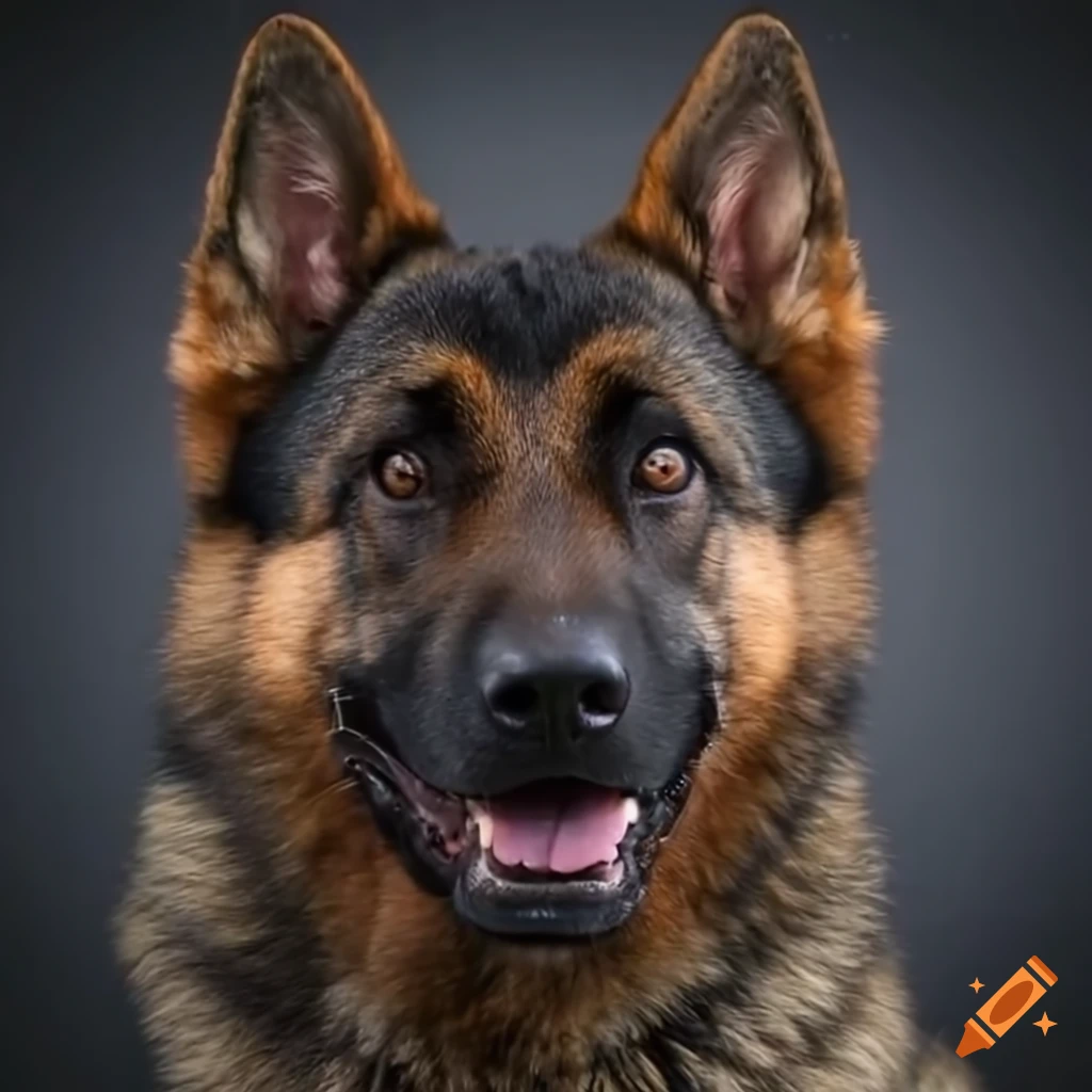 Close-up of a loyal and intelligent german shepherd