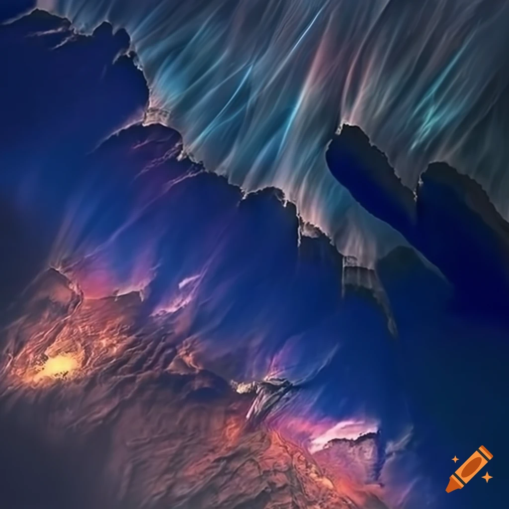 Satellite image of the blue mountains on Craiyon