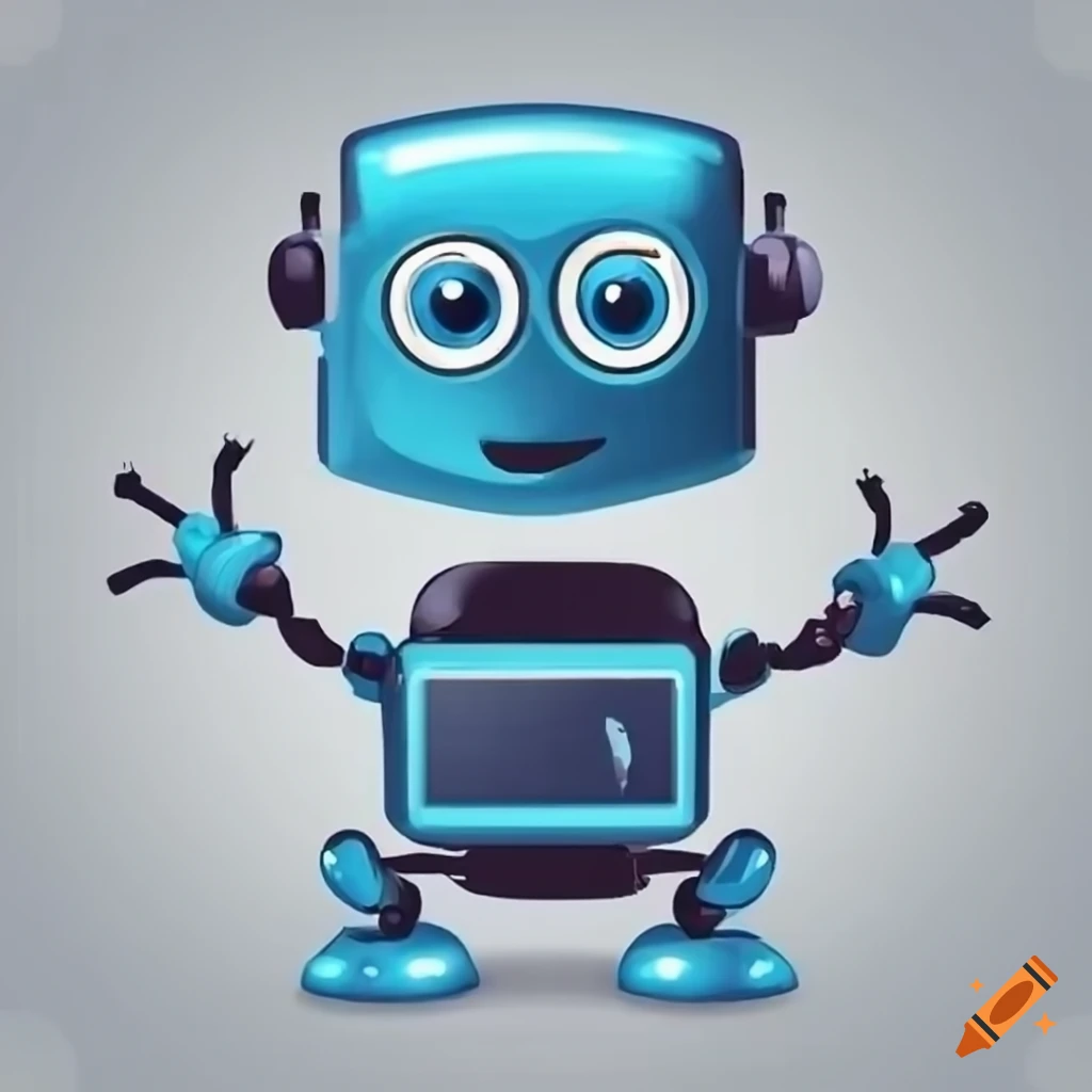 Cute cartoon robot studying ai for college research on Craiyon