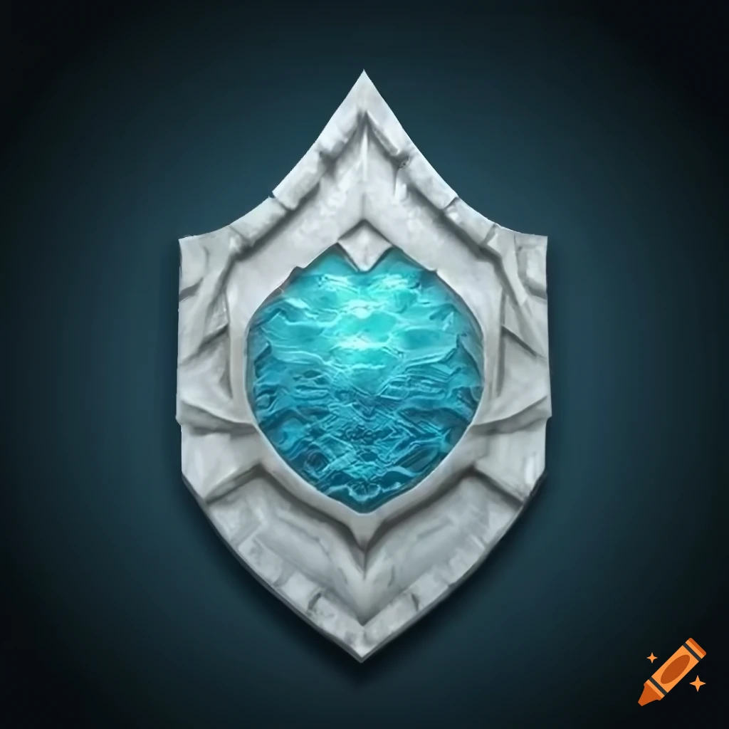 Artistic depiction of a white dragon shield on Craiyon