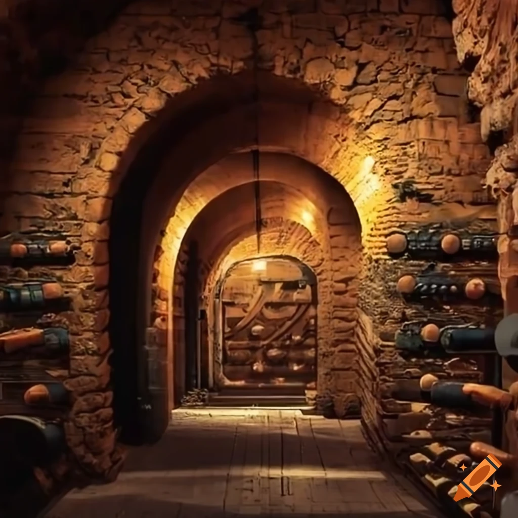 Stone wine cellar on a train