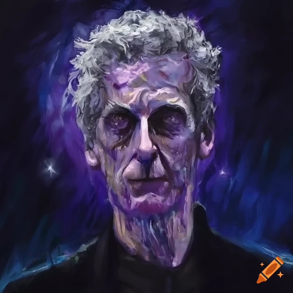 Palette knife portrait of an ethereal space wizard