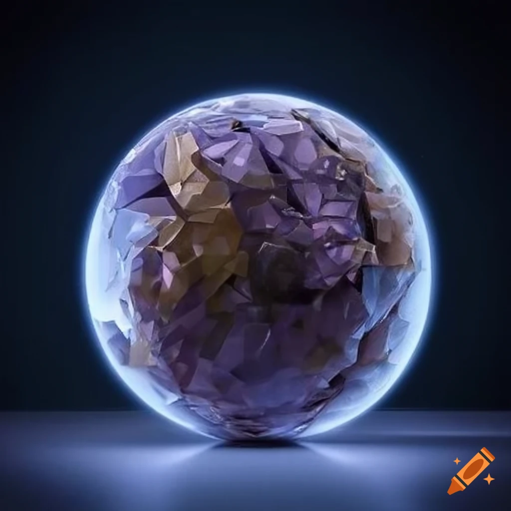 Artistic representation of a spherical crystal on Craiyon