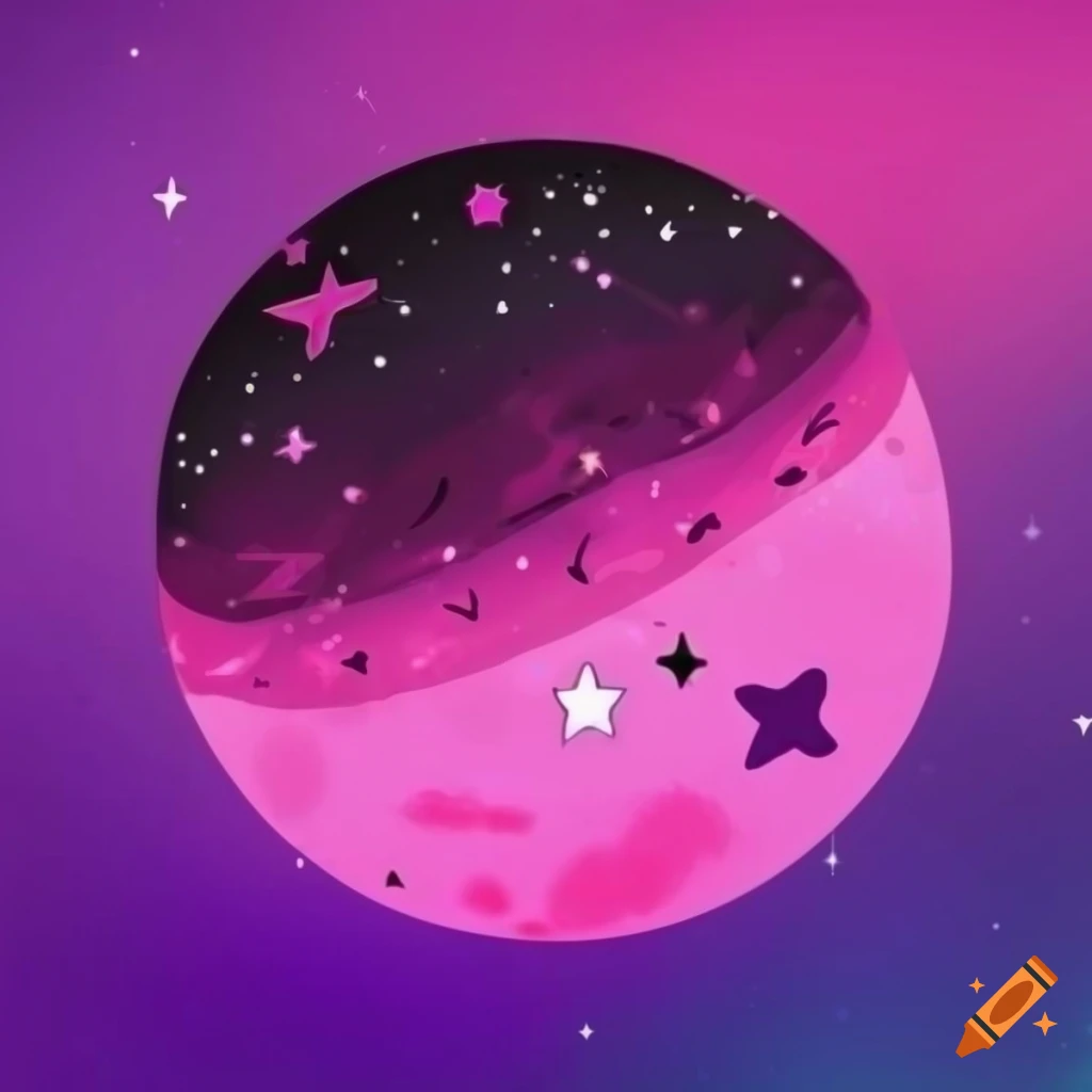 Dibujo digital of pink and black space gacha background on Craiyon