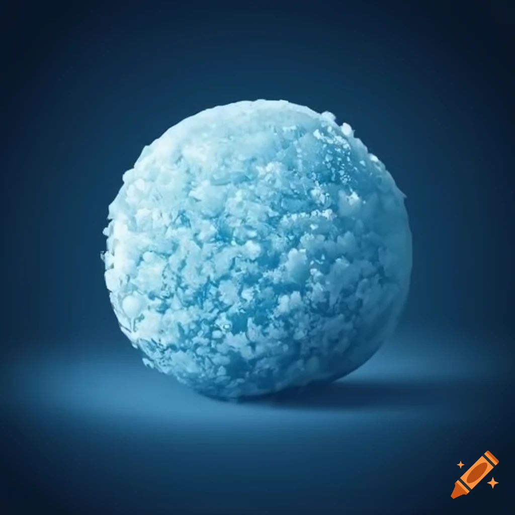 Stylized ball of ice and snow on Craiyon