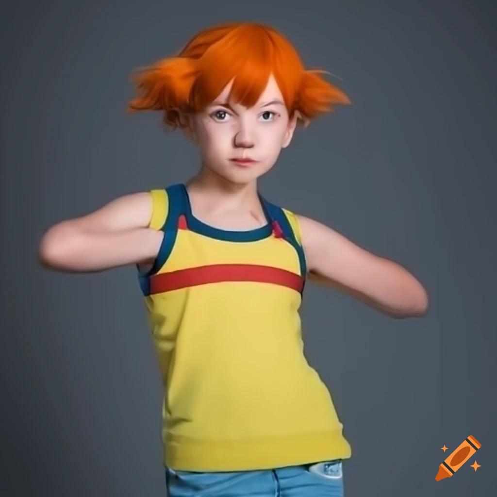 Realistic depiction of misty from pokemon on Craiyon