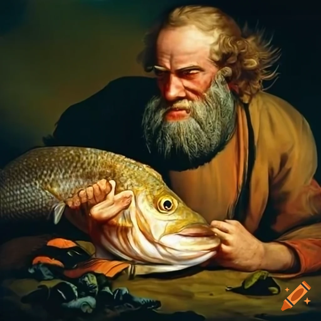 John cabot eating a codfish