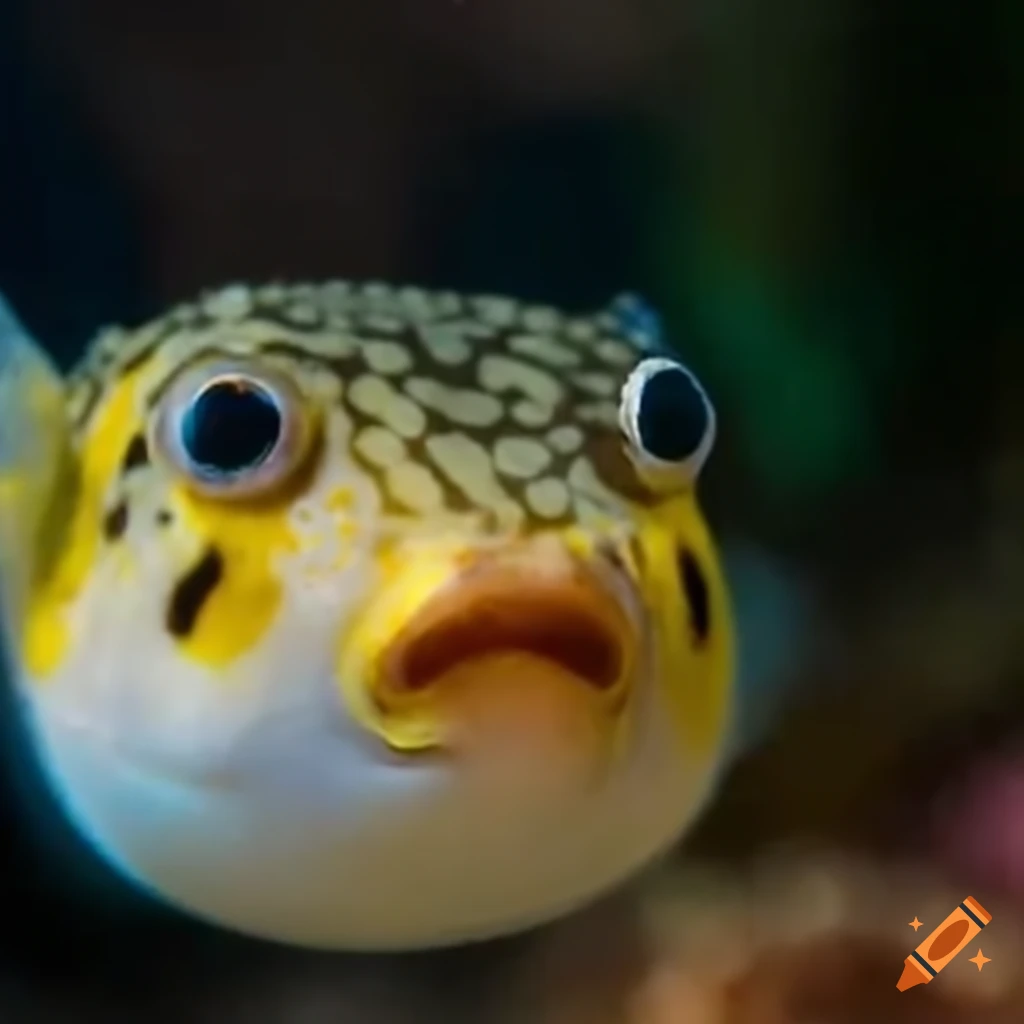 Two pufferfish having a staring contest at a wedding on Craiyon
