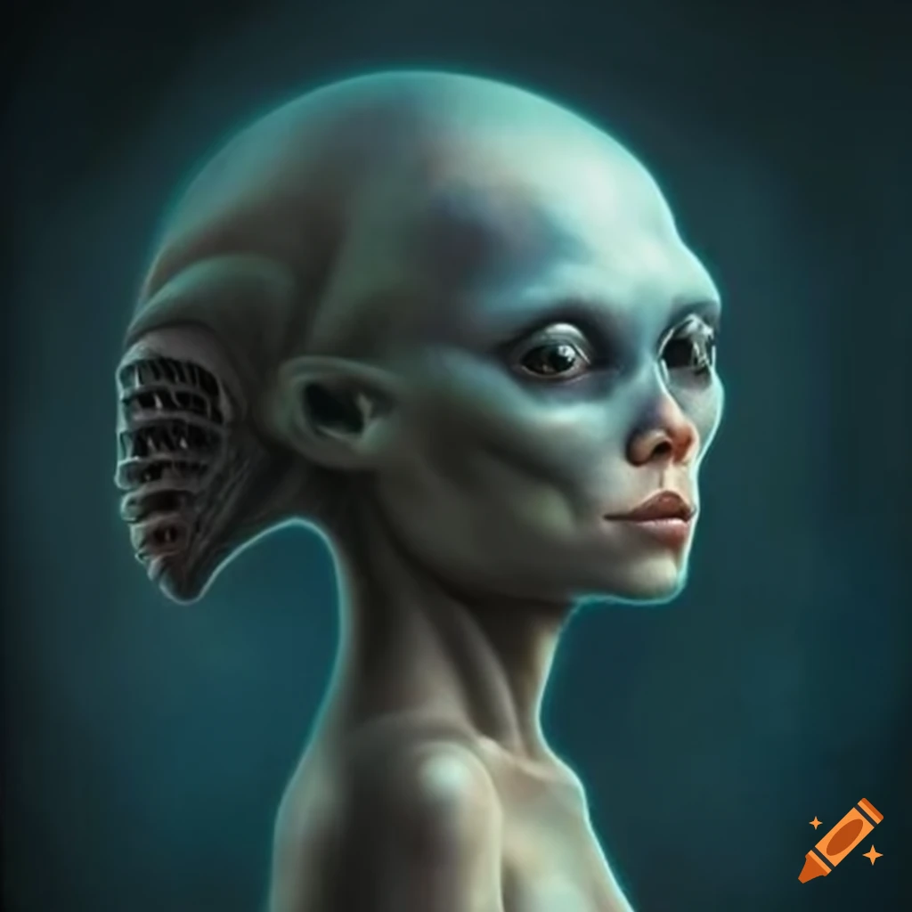 Realistic depiction of aliens in artwork on Craiyon