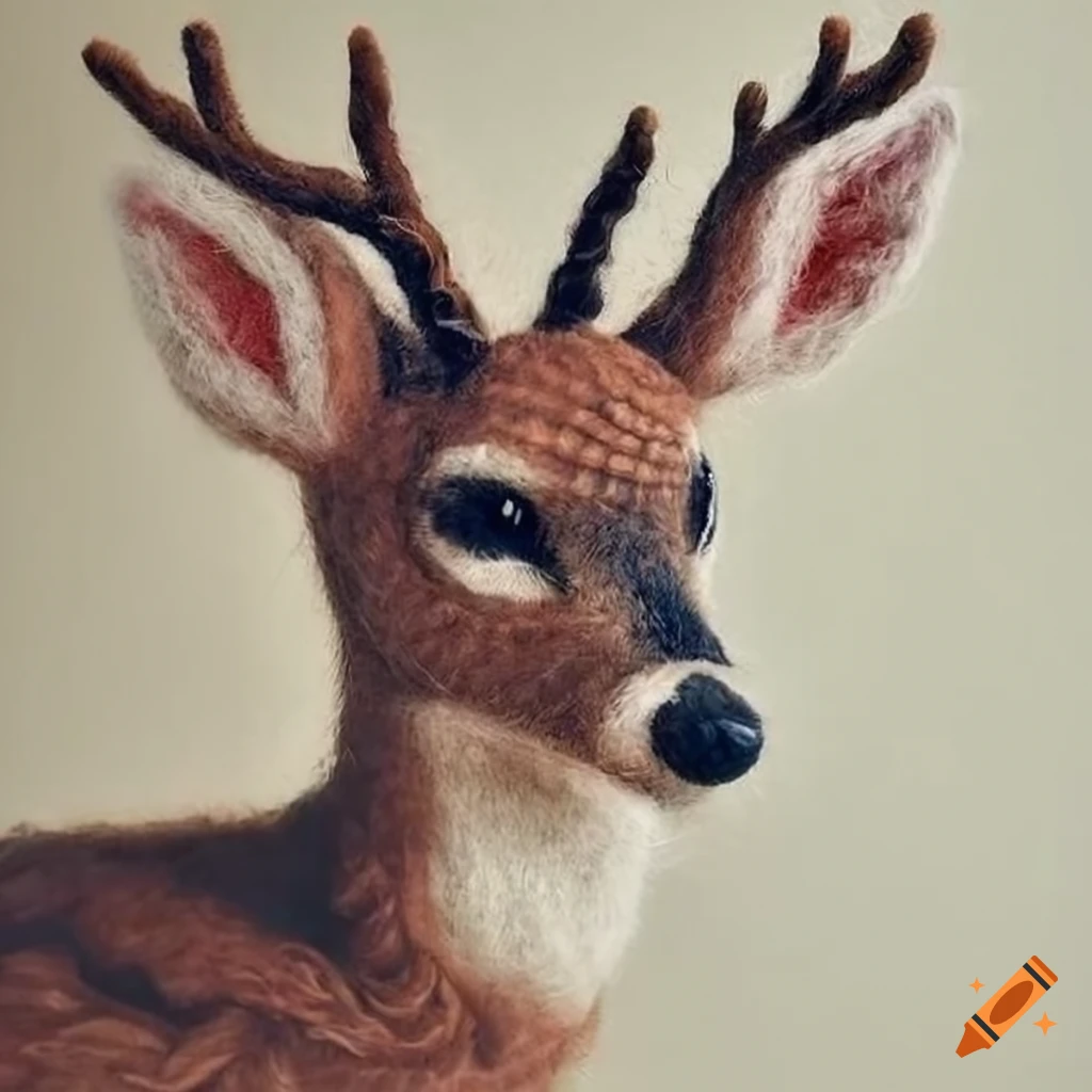 Felted wool creatures in the wilderness on Craiyon