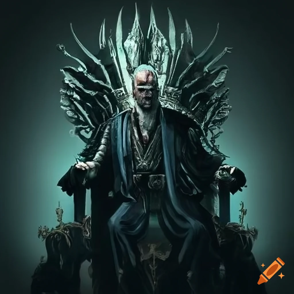 Conceptual art of a man on a futuristic life support throne on Craiyon