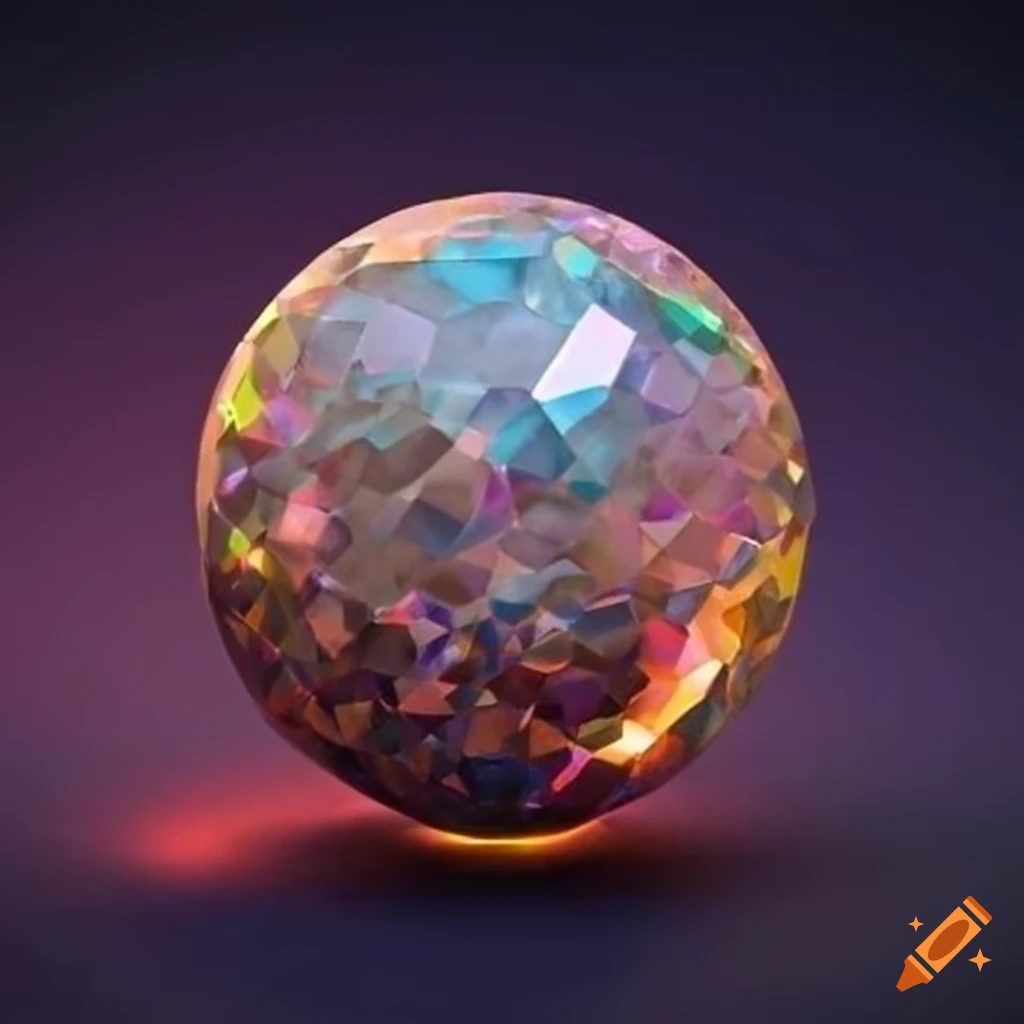 Stylized rough jewel gemstone ball on Craiyon