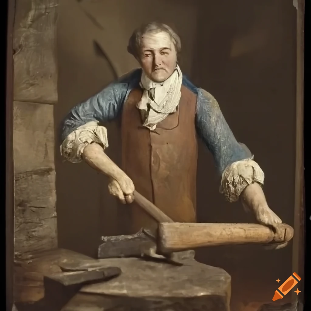 Portrait of a young blacksmith with an axe on Craiyon