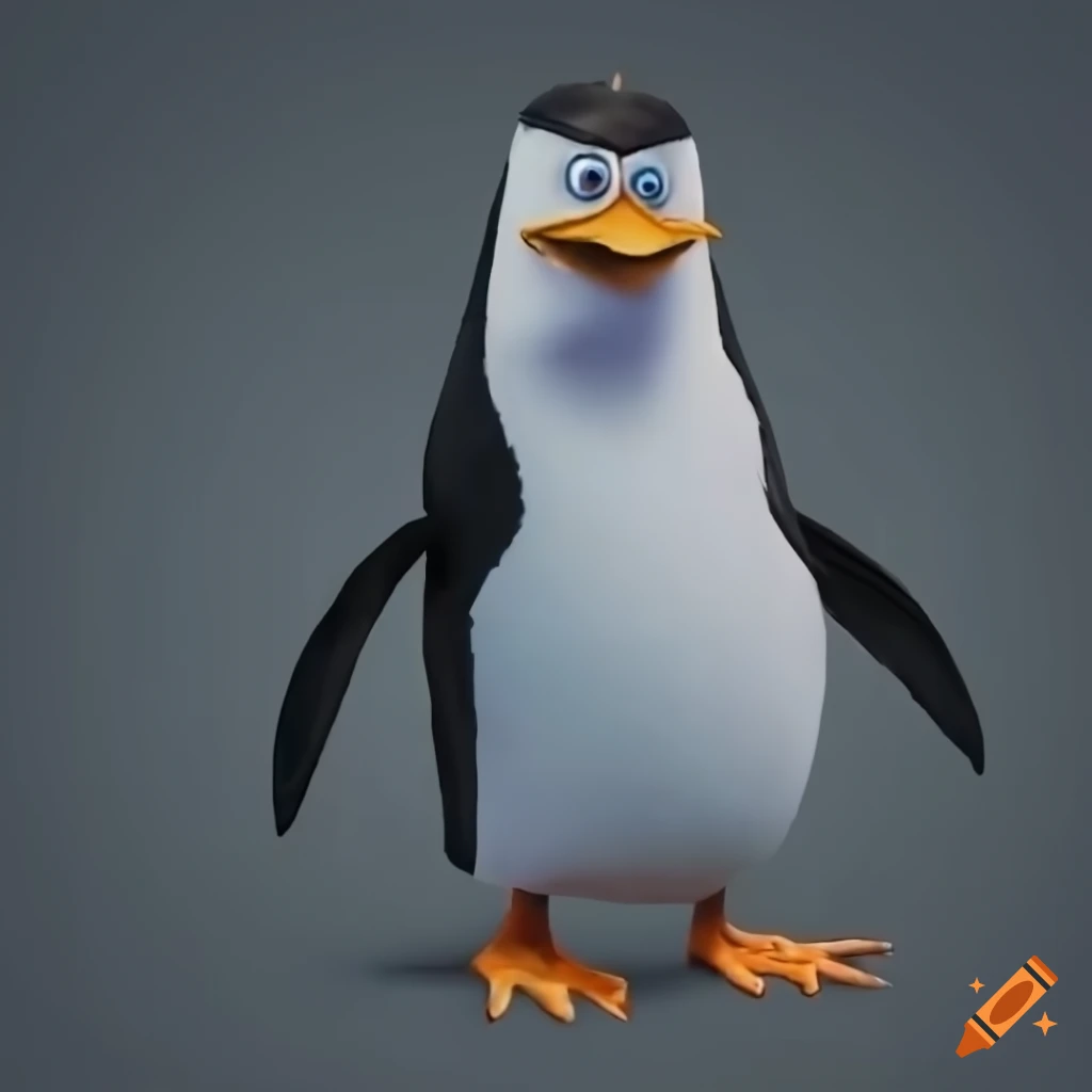 Ultra-realistic depiction of Kowalski from Penguins of Madagascar as a ...