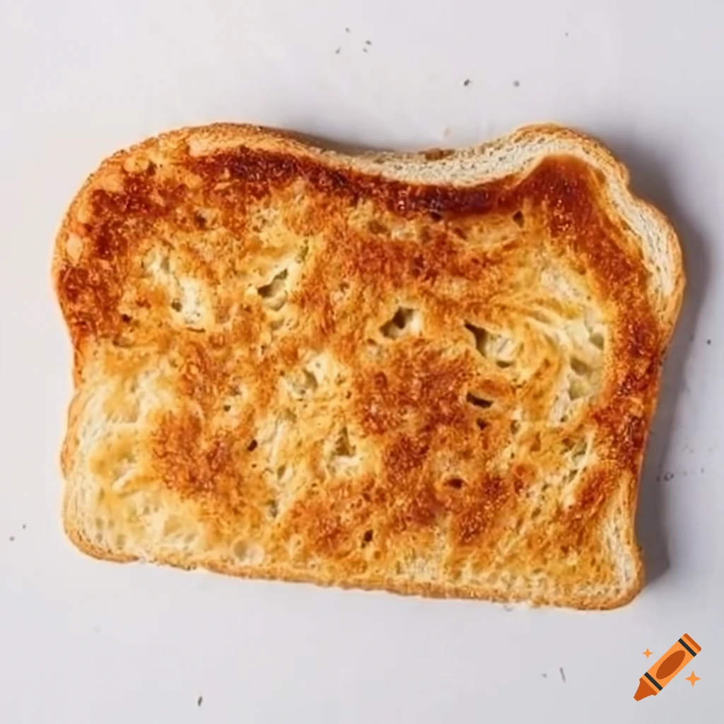 Top view of a crispy slice of toast
