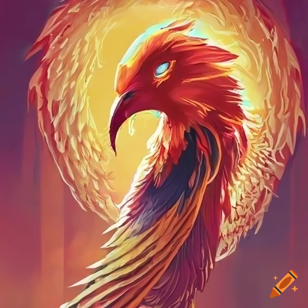 Epic illustration of a phoenix on Craiyon