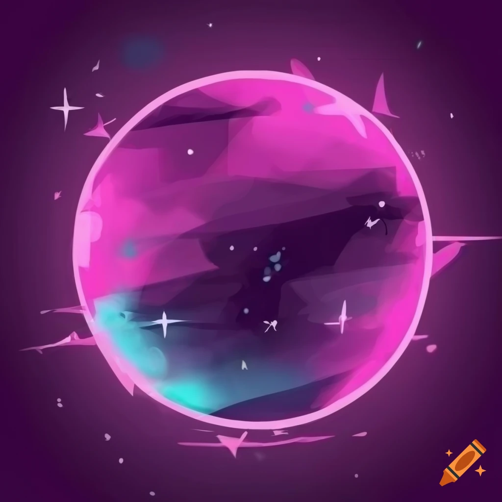 Gacha space background with pink and black gradient and geometric figures