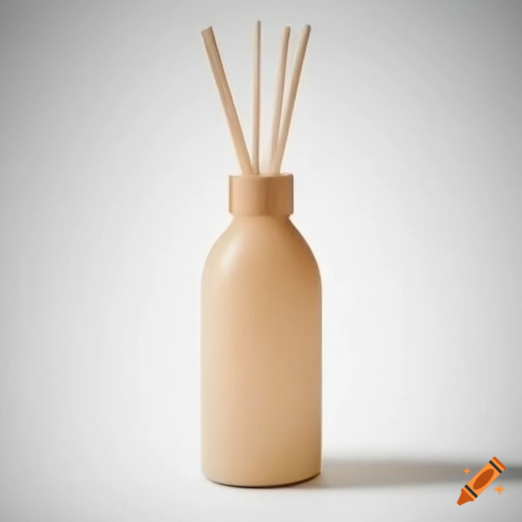 White diffuser bottle on plain background