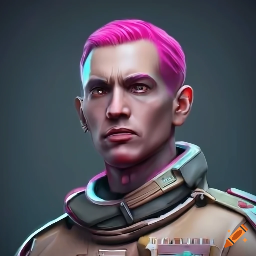Ultra HD sculpted portrait of a male soldier in futuristic dress uniform on Craiyon