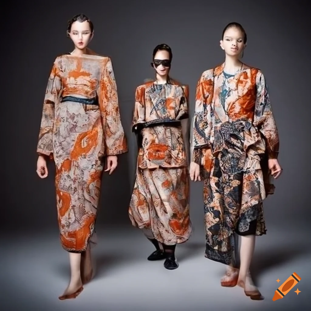 Models wearing batik and streetwear fashion