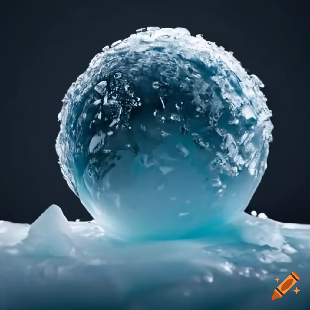 Ice ball with rough texture
